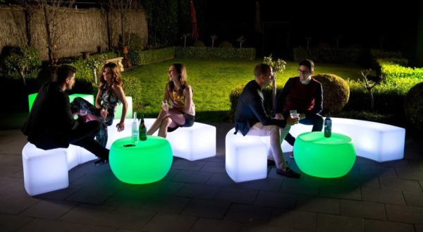 LED Curved Park Bench | Outdoor Seating | Colorfuldeco