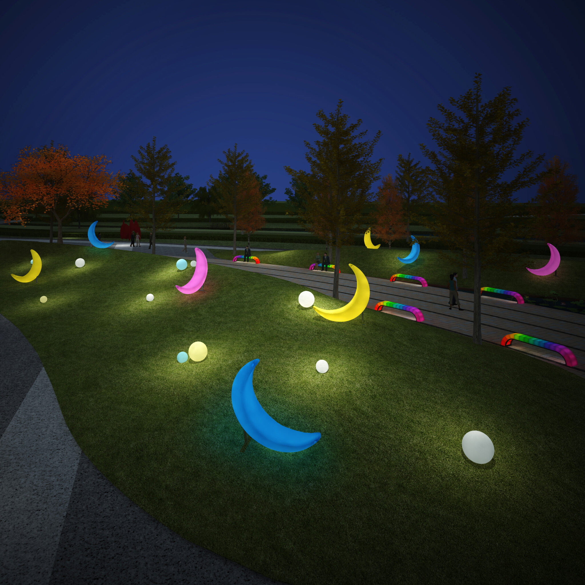 LED Half Moon Chair Swings - Perfect for Outdoor Relaxation