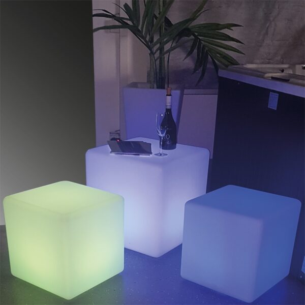 Modern Light-up Cube Table - Illuminate Your Space | Colorfuldeco