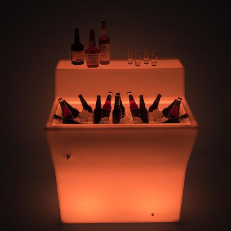Light-up Bar Counter Straight with Bucket | LED Bar Furniture