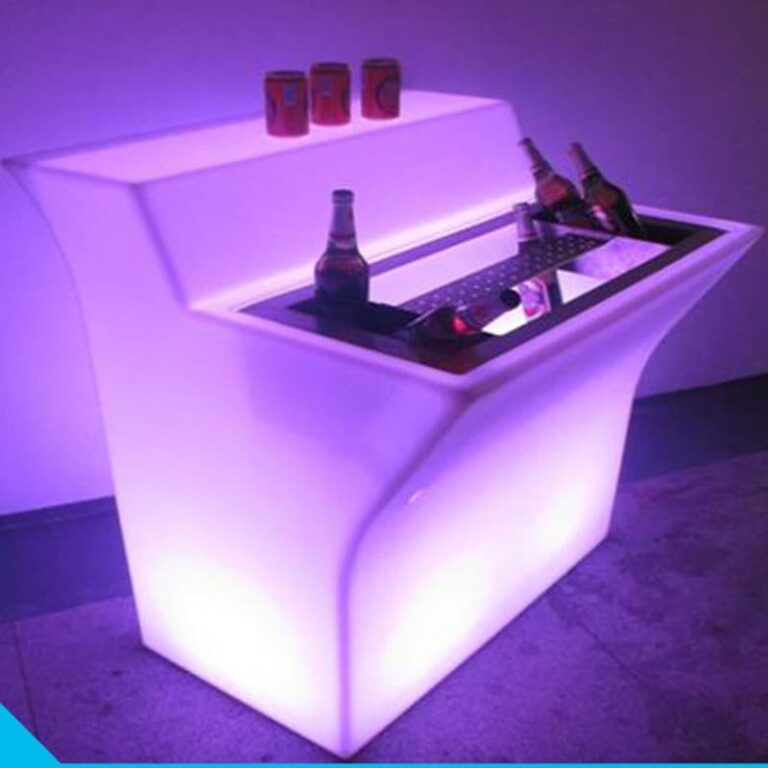 Light-up Bar Counter Straight with Bucket | LED Bar Furniture