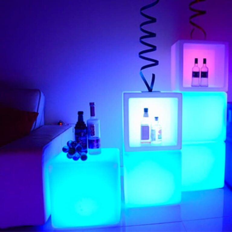 Modern Light-up Cube Table - Illuminate Your Space | Colorfuldeco