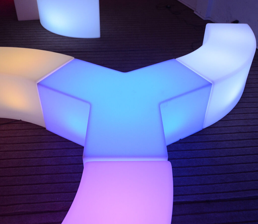 Three Side LED Light-up Stool | LED Coffee Table Furniture | Colorfuldeco