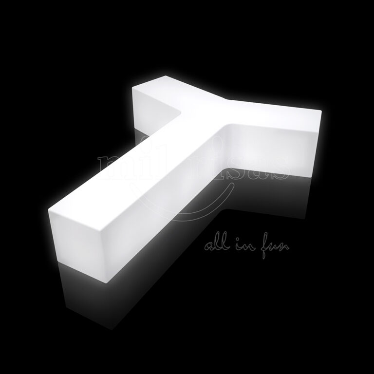 Y Shaped LED Light-up Bench | Modular Outdoor LED Furniture