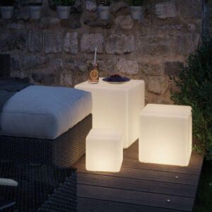 LED Cube Table 73cm | Color-Changing & Rechargeable Design