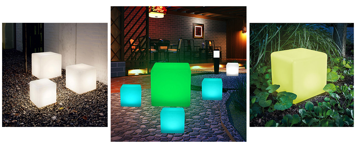 Solar Cube Garden Lights | Solar Powered Patio Lamp | Colorfuldeco