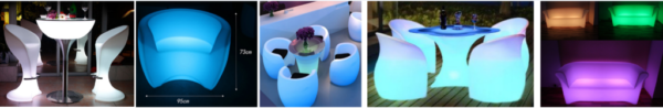 LED Light-up Plastic Light Armchair | Modern Sofa Chair