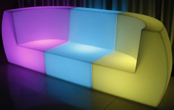 Corner LED Sectional Sofa with Light, Party Furniture | Colorfuldeco