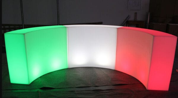 Curved LED Bar Counter | LED Bar Furniture | Colorfuldeco