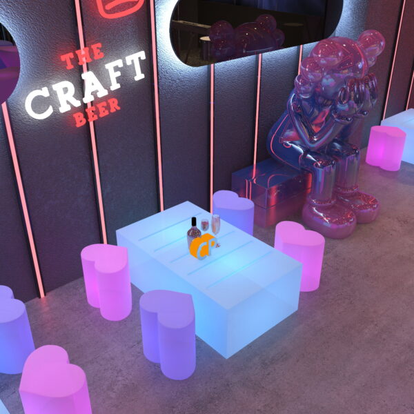 Heart Shaped Glow Stool | Radiate Love and Light | Colorfuldeco