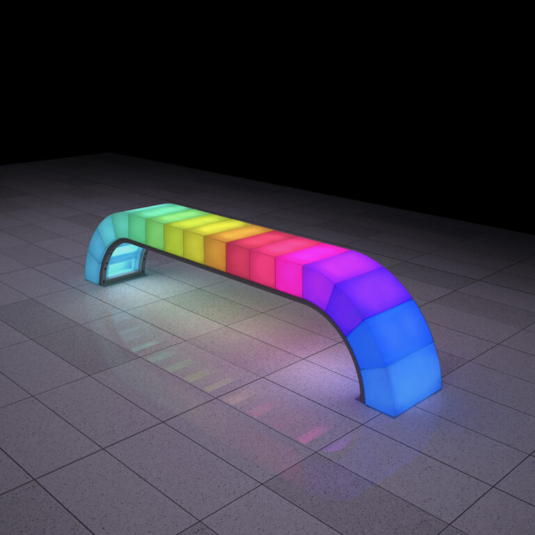 LED Park Long Bench | LED RGB Garden Bench | Colorfuldeco