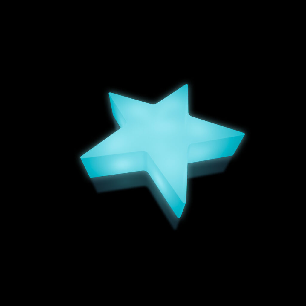 Large Glowing LED Light Star Bench | Outdoor Lighting Bench