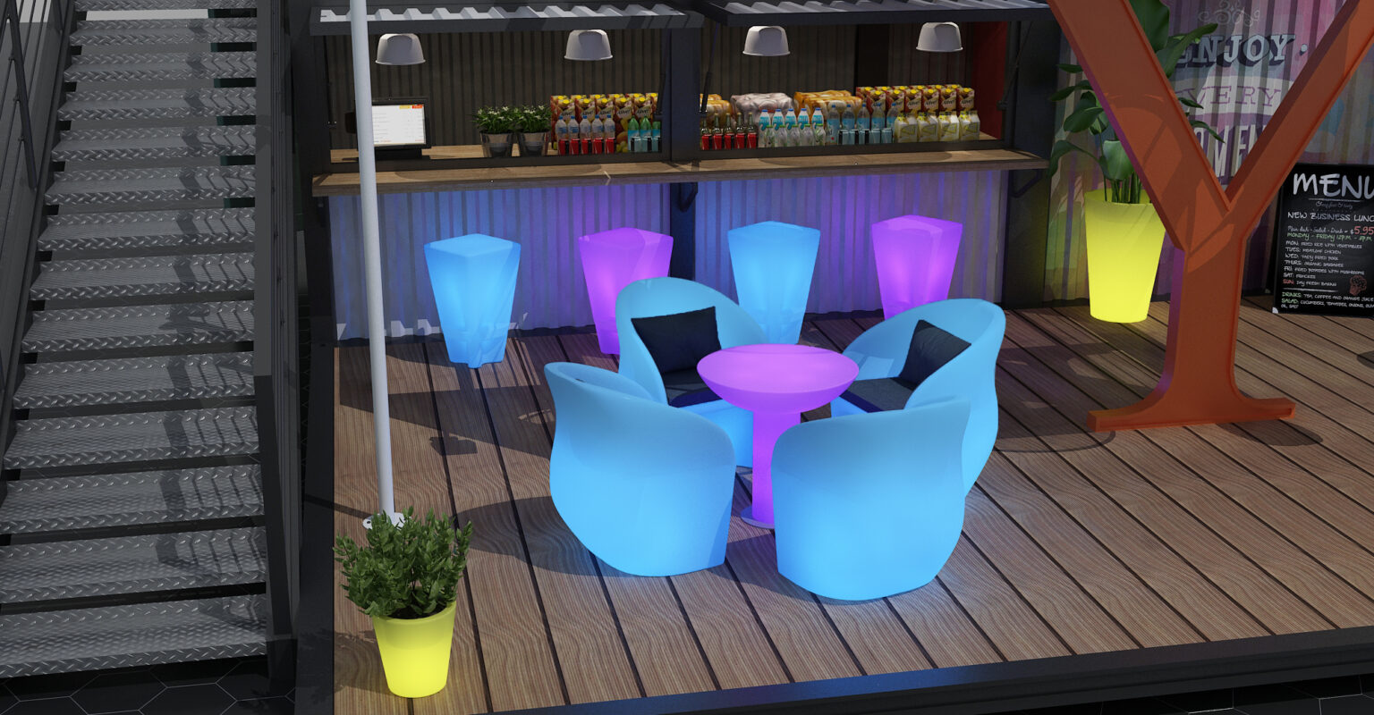 Unique RGB Lighted Table | LED Lounge Furniture | Colorfuldeco