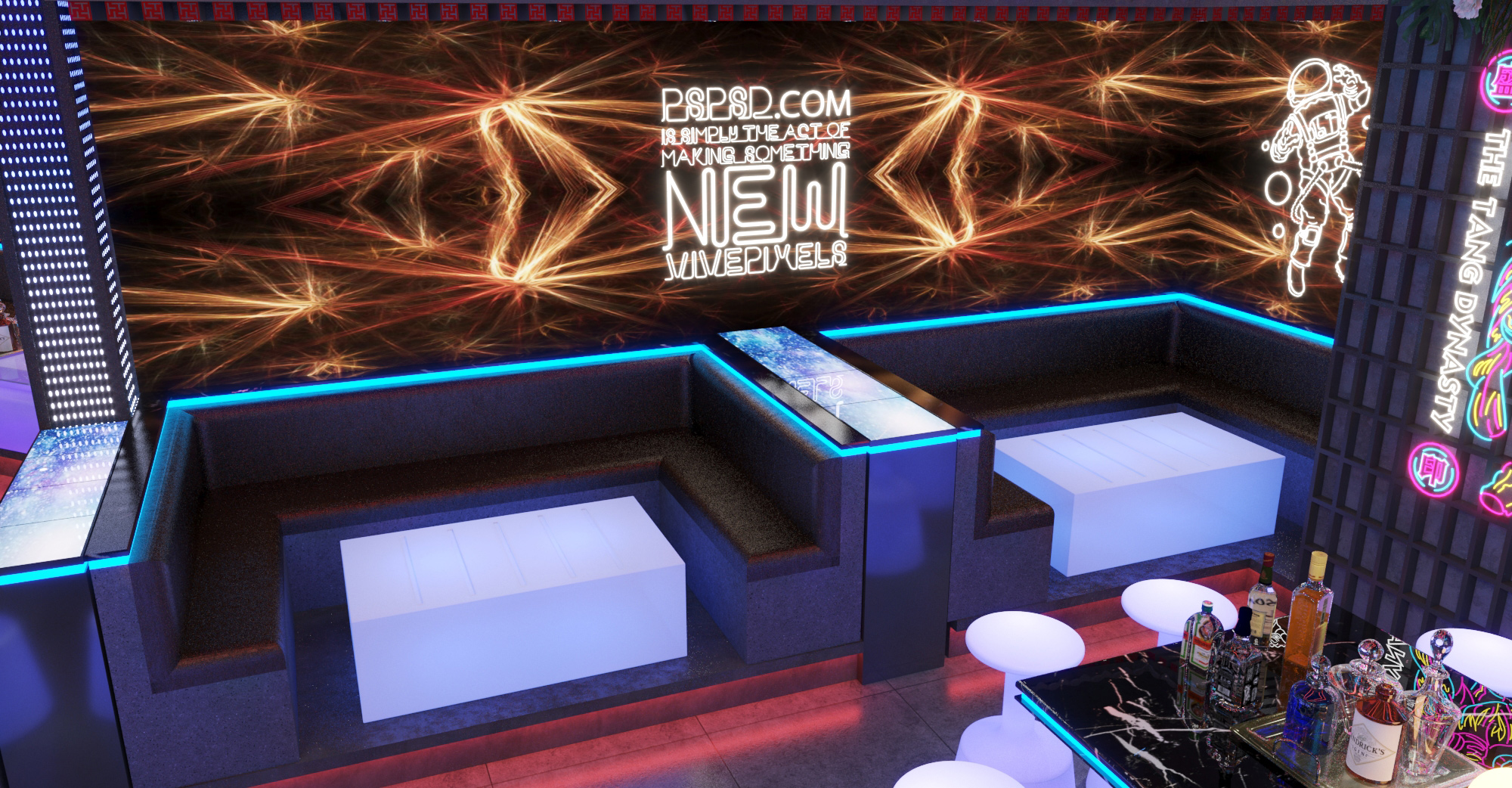 LED Nightclub End Table | LED Bar Furniture | Colorfuldeco