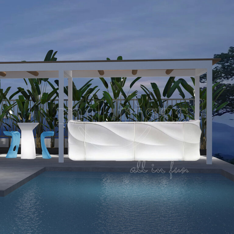 Wave LED Bar Counter Straight | Sleek Waterproof Bar for Events