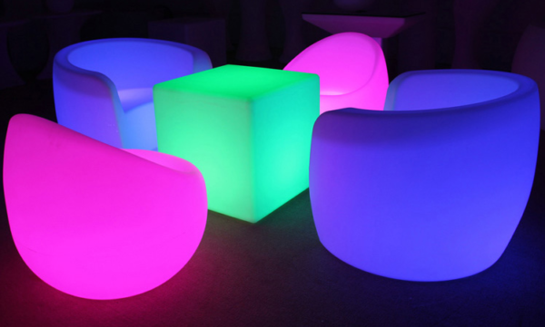 LED Light-up Plastic Light Armchair | Modern Sofa Chair