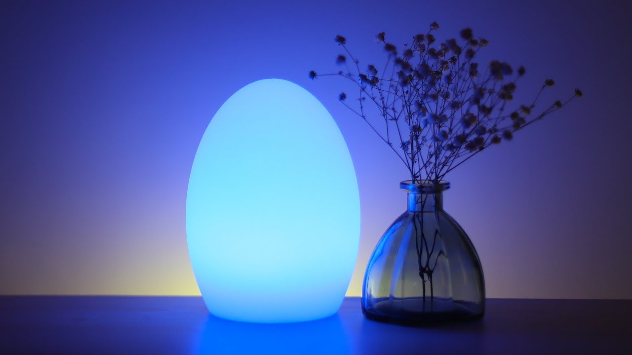 Glow Egg Table Night Lights Rechargeable, 9.8 Inches | Colorfuldeco