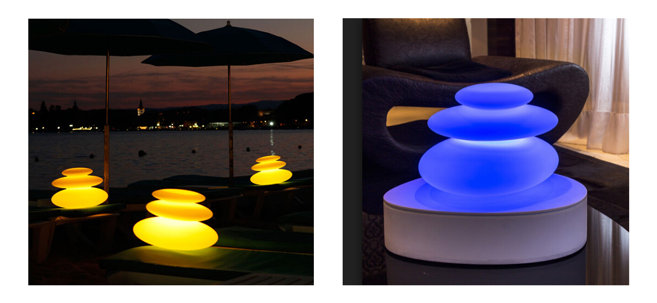 Rechargeable Battery LED Lamps | Stacked Stone Light | Colorfuldeco