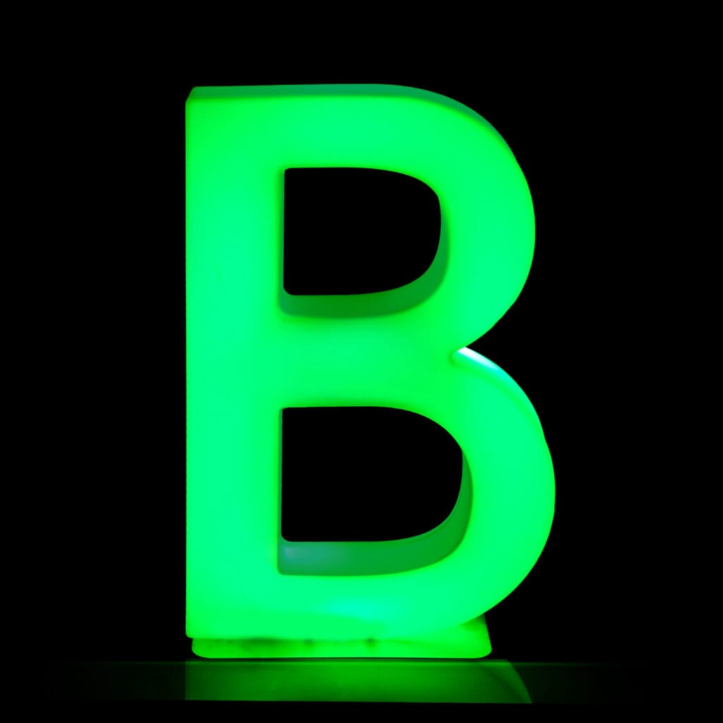 Glow Letters B | LED Letters | Colorfuldeco