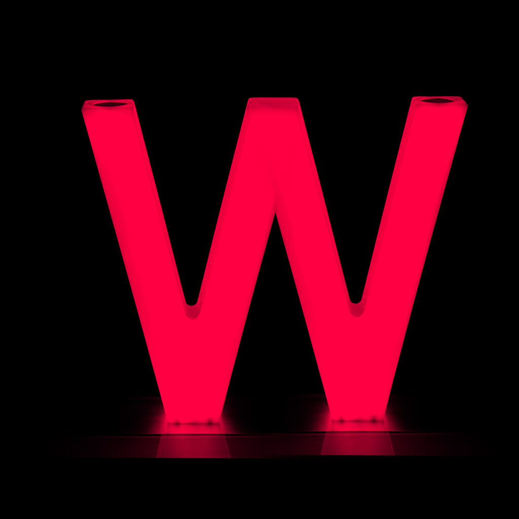 Neon Glow Letters W | LED Lighted Letters | Colorfuldeco