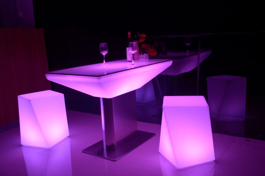 Twist LED Glowing Stool | Illuminated Color Changing Furniture