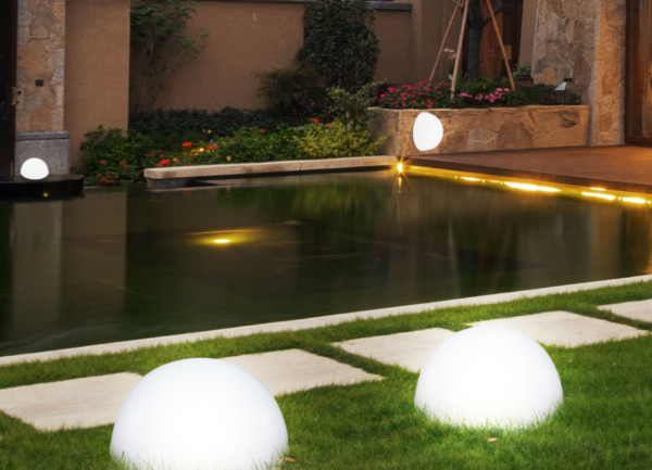 Cordless Outdoor Floor Lamp LED Hemisphere Light | Colorfuldeco