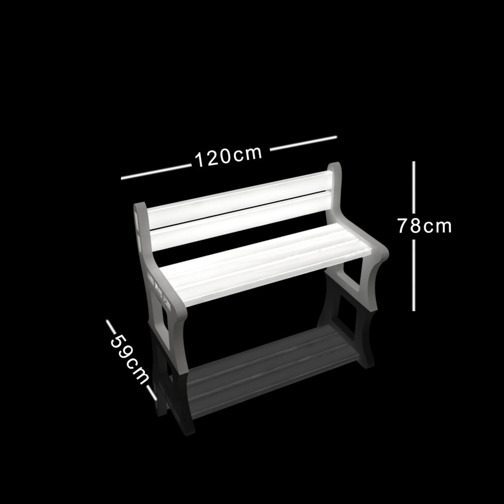 Small Backrest LED Patio Garden Bench Seats Outdoor Furniture