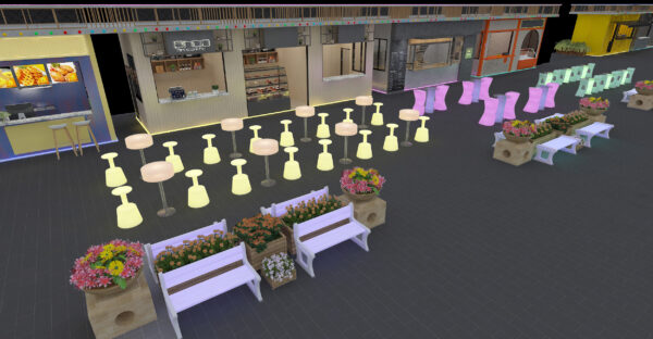 Small Backrest LED Patio Garden Bench Seats Outdoor Furniture