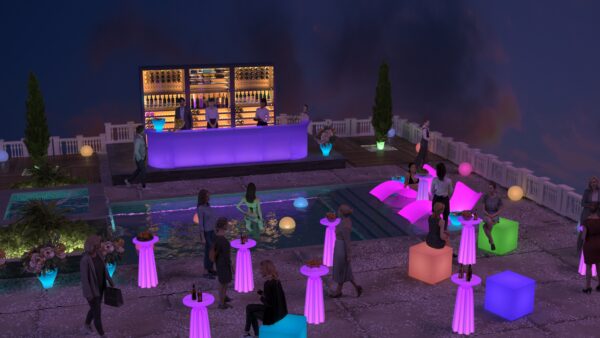 Luminous furniture for nightclubs | Elevate rooftop nightclub parties