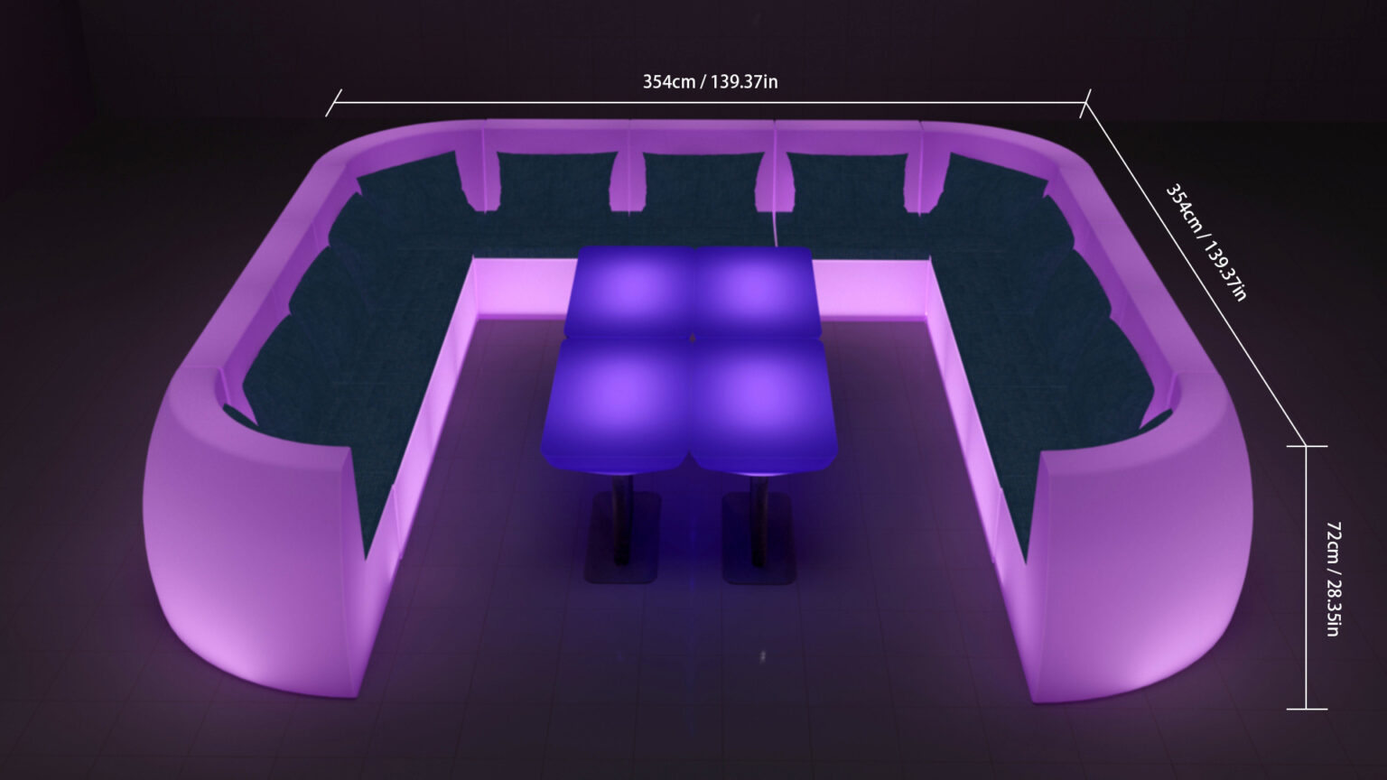 Party Sectionals Couch Set LED | With Soft Cushion Lumbar Pillow