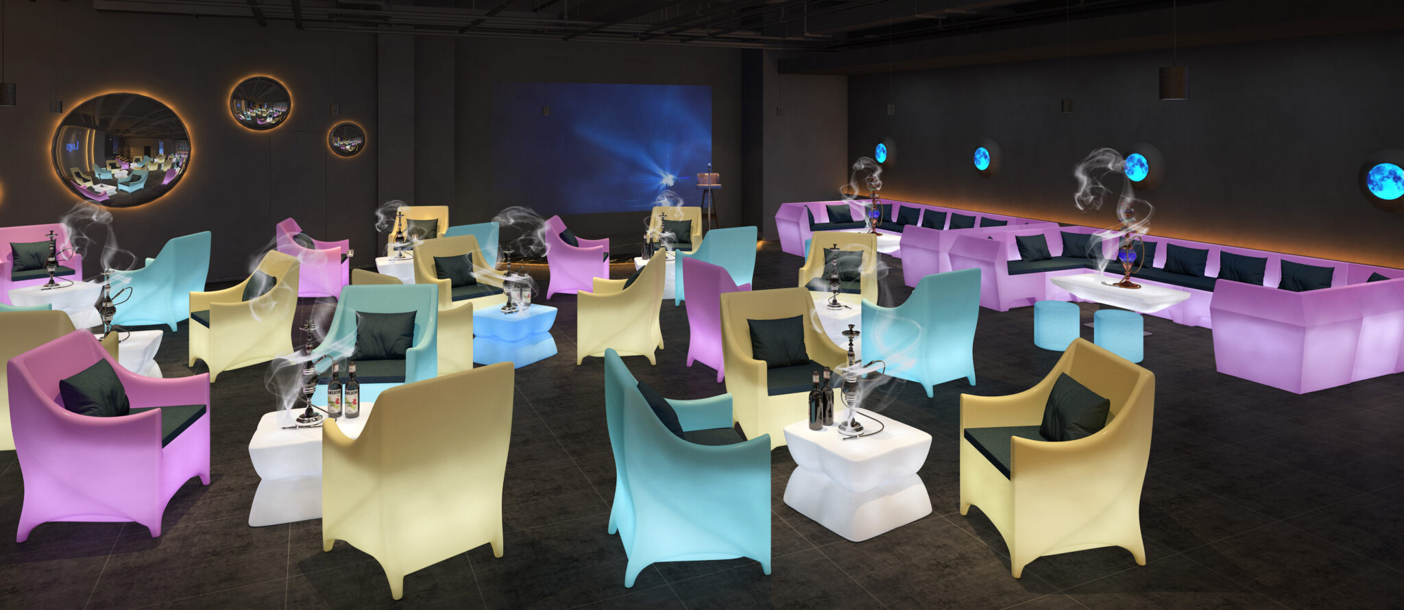 Hookah Lounge Furniture LED - Elevate Your Lounge Ambiance