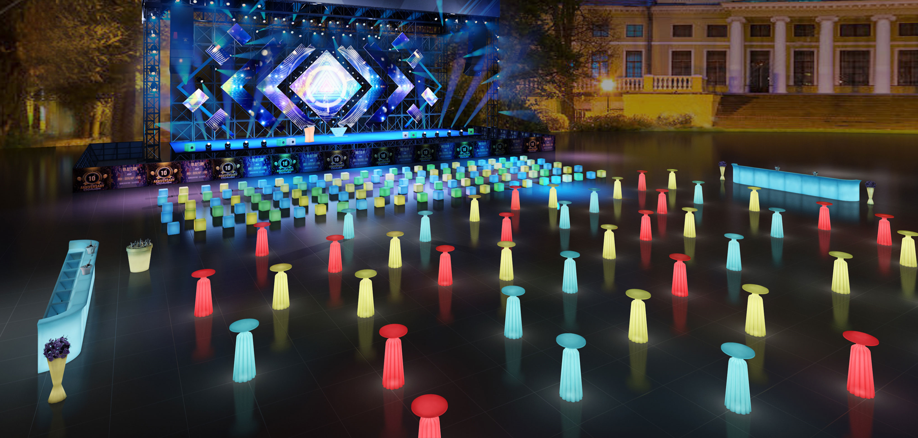 Redefining Awards Galas with LED Furniture | Colorfuldeco