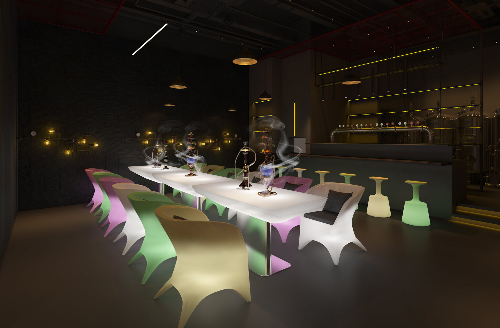 Hookah Lounge Furniture LED - Elevate Your Lounge Ambiance