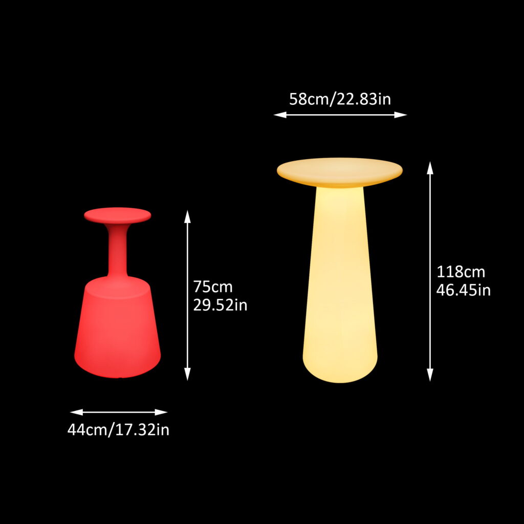 LED Cocktail Drink Table and 2 Stools | Colorfuldeco