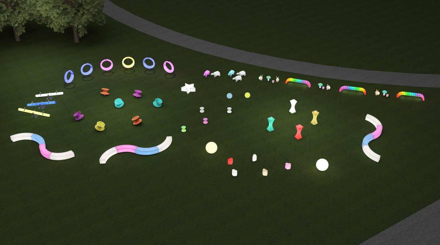 Playgrounds with LED Furniture - City Play Glow Project