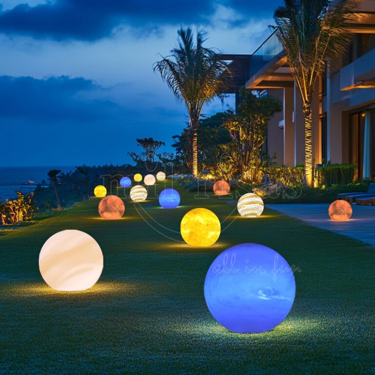 Charming Large Outdoor Globe Lights Hand Painted Planet Lights