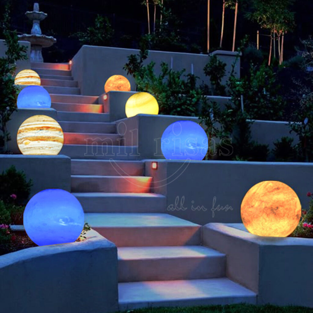 Sphere Outdoor Lights Hand Painted Planet Light for Style