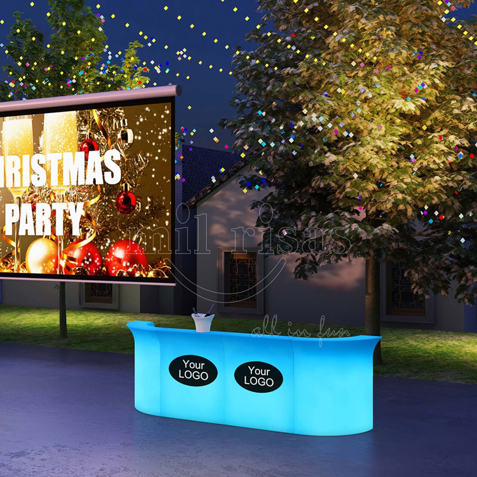 Custom LED Curved Bar Counter | Memorable Brand Experience