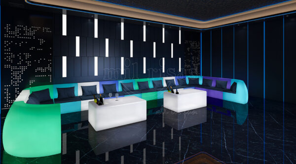 Exclusive VIP Lounge Area Design | LED Seating & Lighting