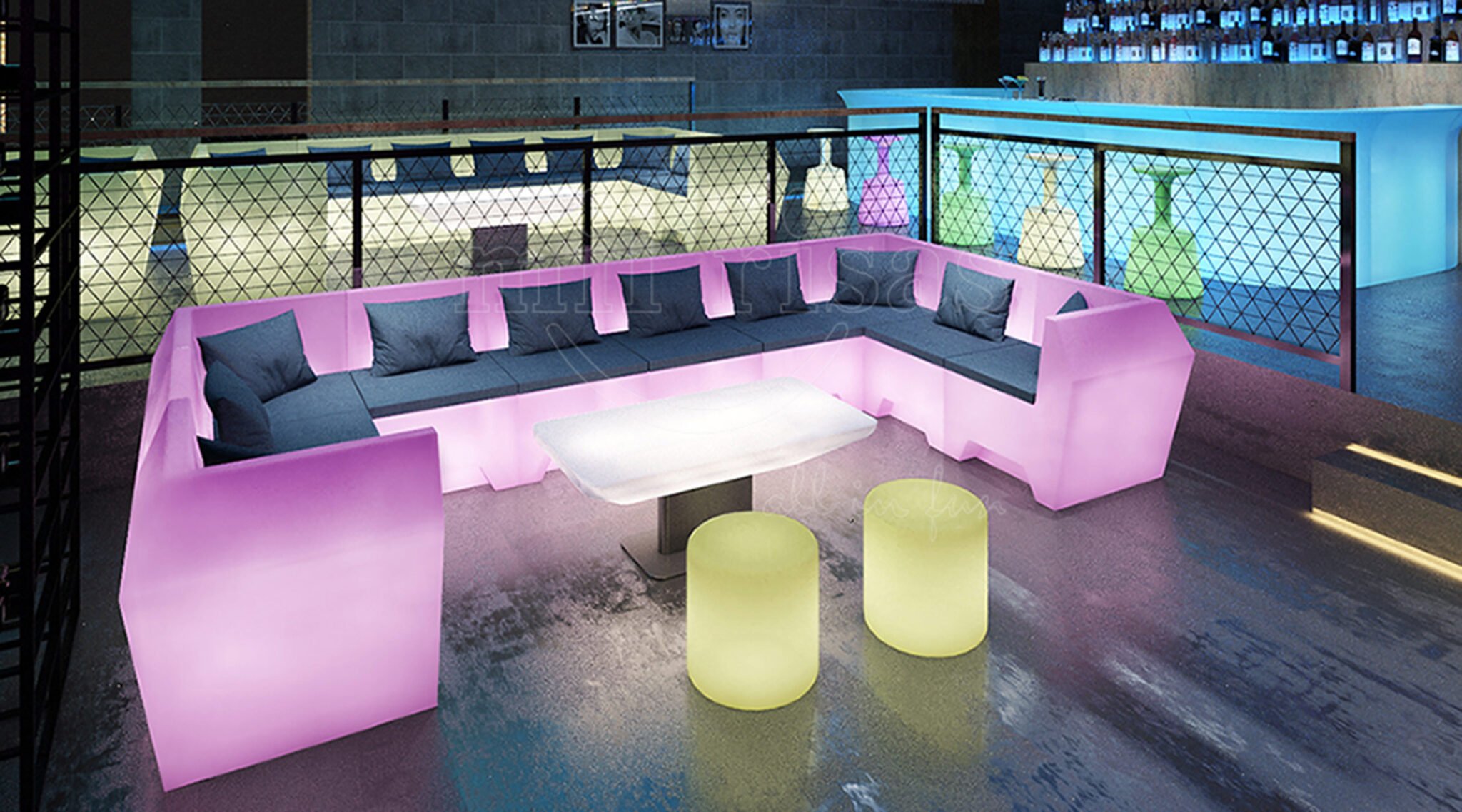 Exclusive VIP Lounge Area Design | LED Seating & Lighting