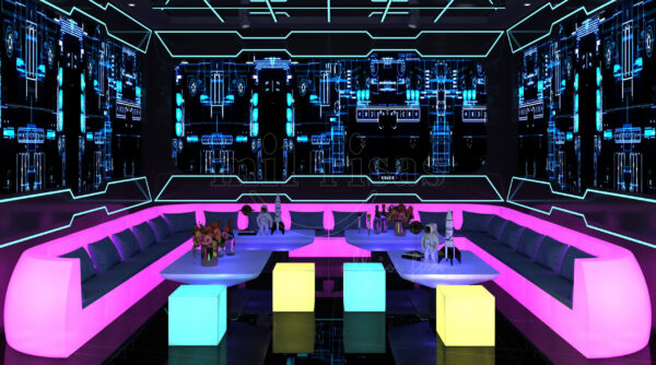Exclusive VIP Lounge Area Design | LED Seating & Lighting