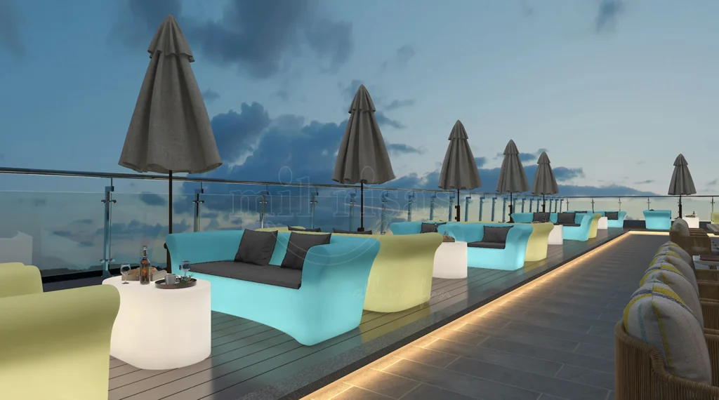 Exclusive VIP Lounge Area Design | LED Seating & Lighting